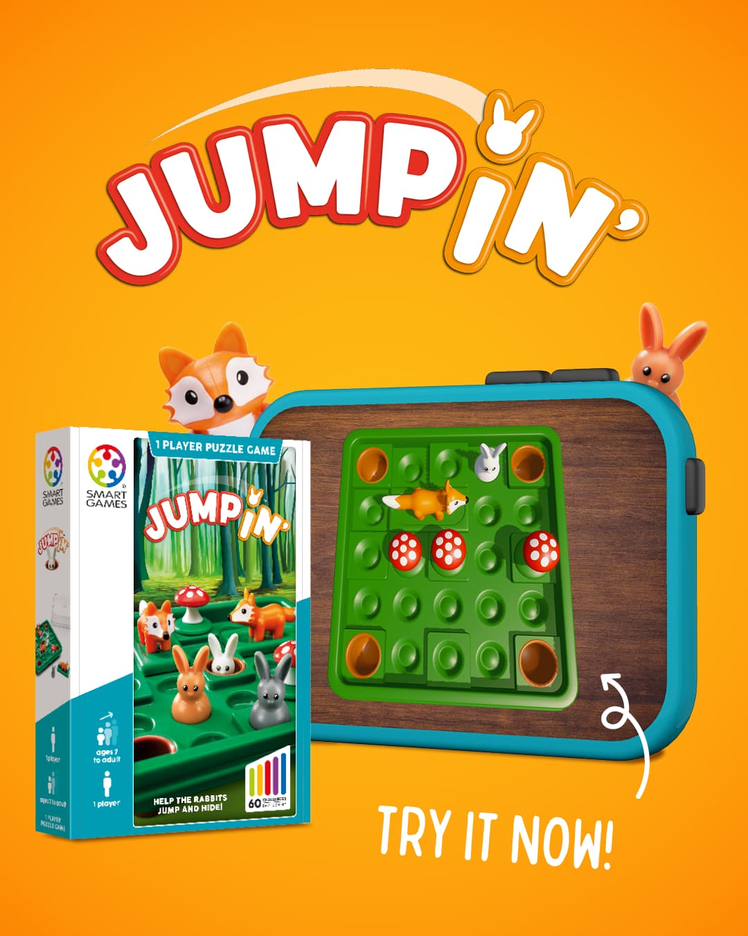 Play Jumpin' from SmartGames - Help the rabbits jump and hide